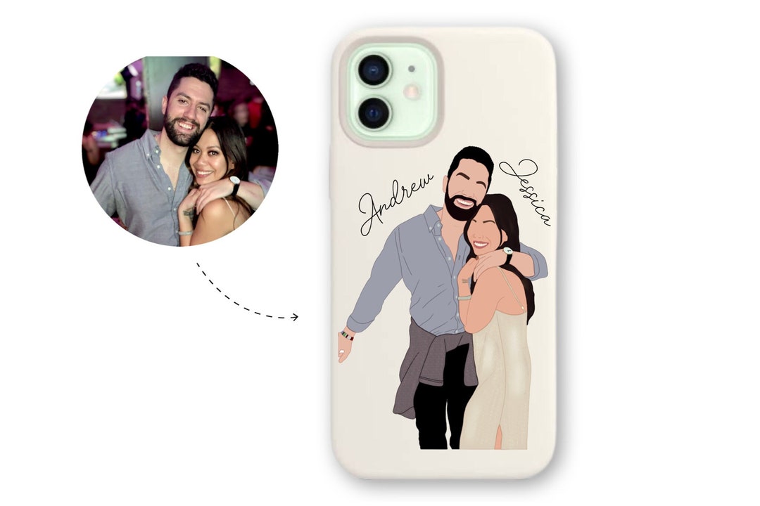 Personalized Custom Portrait Art Phone Case Custom Couple Phone Case ...