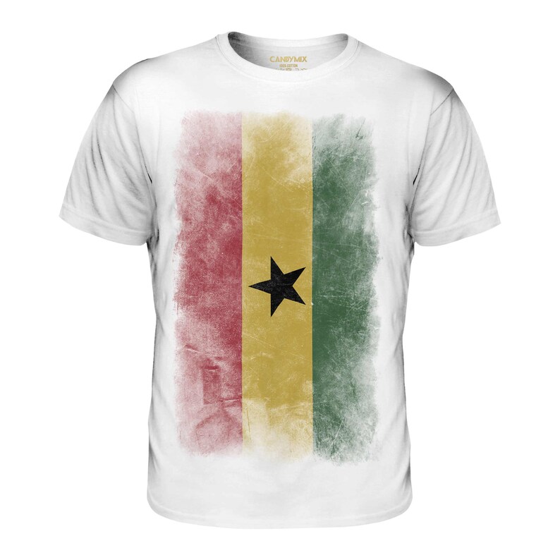 Ghana T-shirt. Ghana Faded Flag. Men, Women and Kids Sizes. Gift for ...