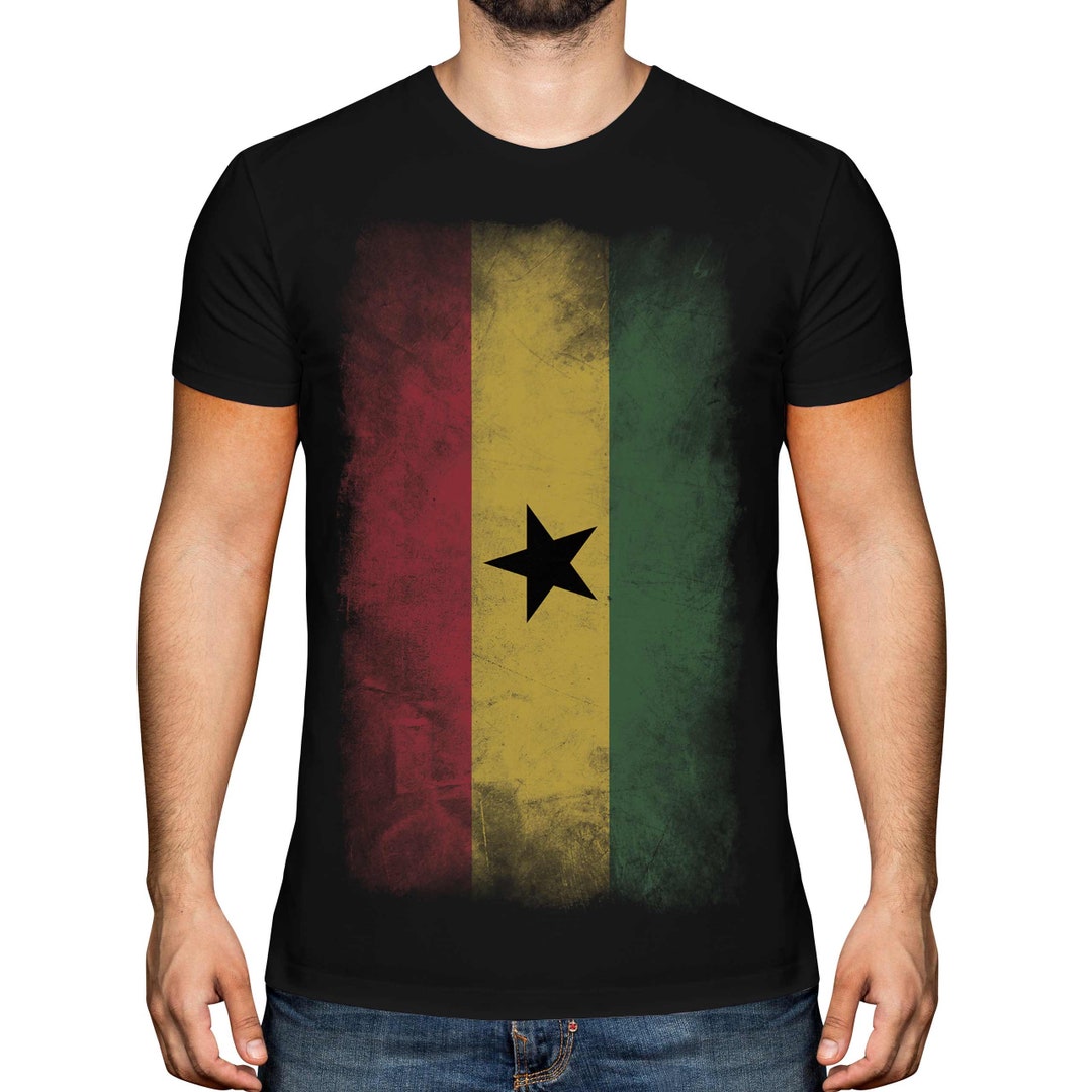 Ghana T-shirt. Ghana Faded Flag. Men, Women and Kids Sizes. Gift for ...