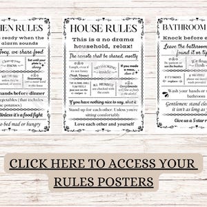 House Posters Funny House Rules Witty Posters Bathroom Rules Bathroom ...