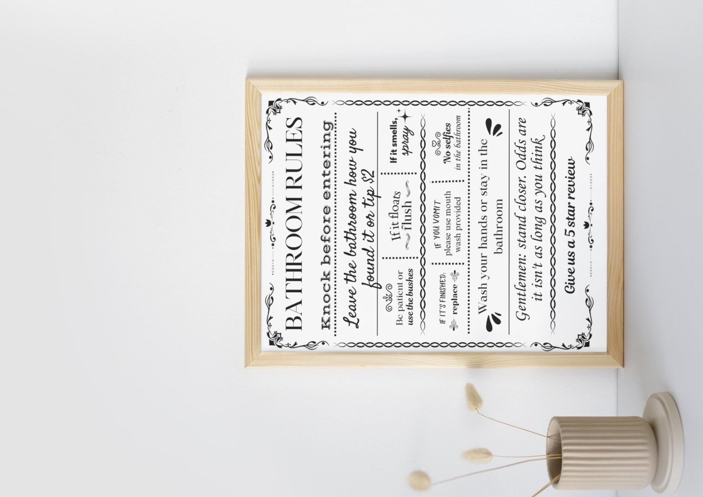 House Posters Funny House Rules Witty Posters Bathroom Rules Bathroom ...