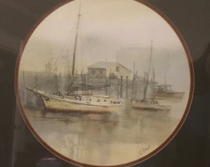 Signed Marine Coastal Watercolor by Carol Sebold Framed Painting - Etsy