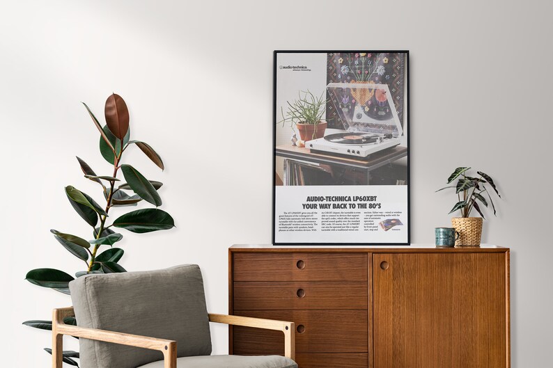 Audio-technica Vinyl Player Poster Print, Audio Technica LP, Vintage ...