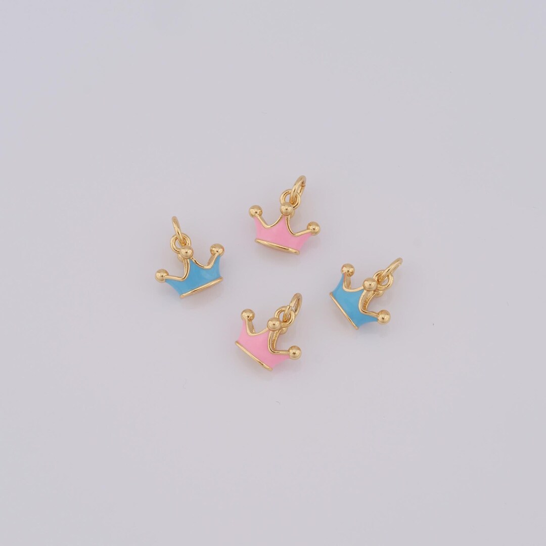 Dainty Tiara Charms,18k Gold Filled Tiara Pendant,micropavé CZ Necklace ...