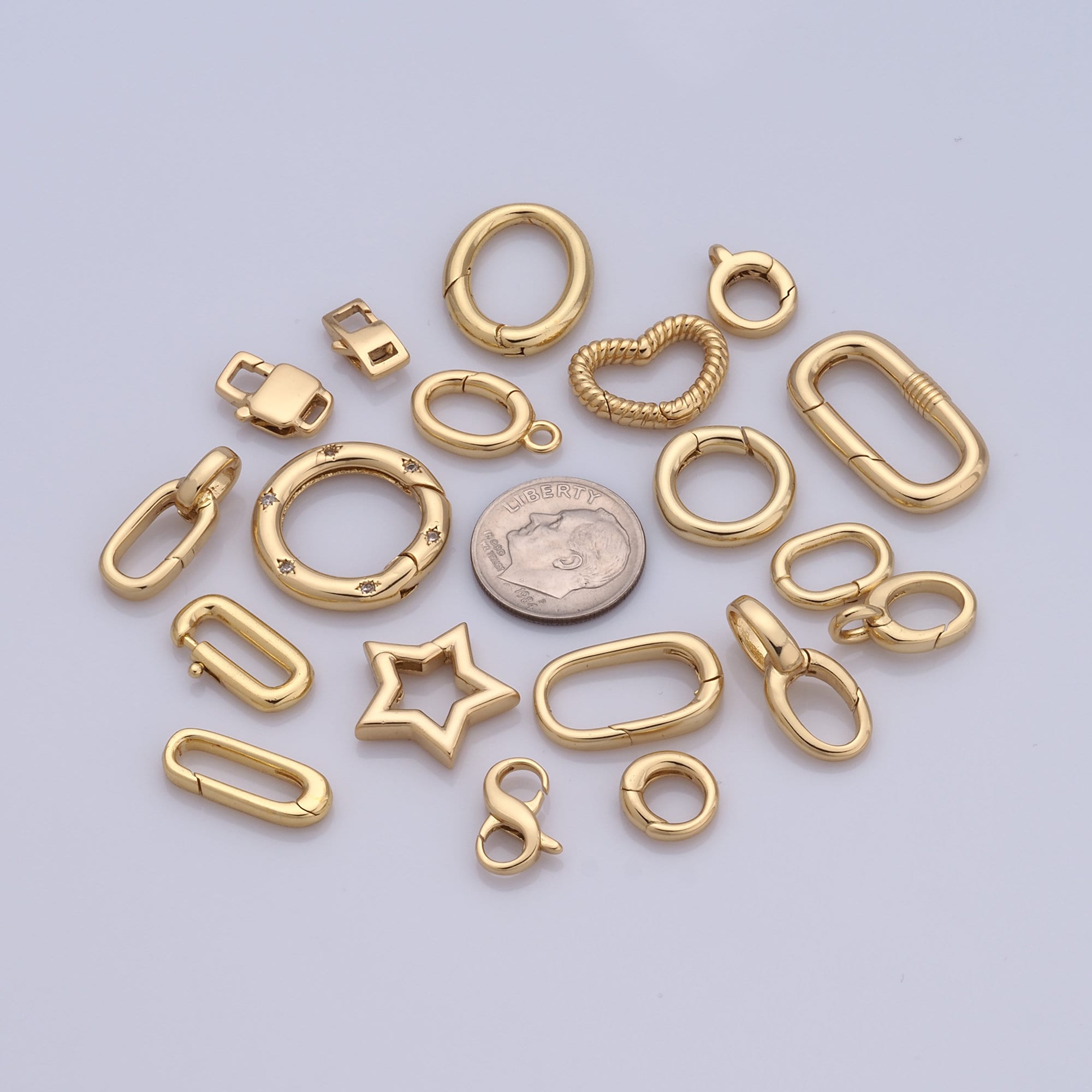 18K Gold Filled Lobster Clasps, Snap Clasps, Spring Clasps, Heart ...