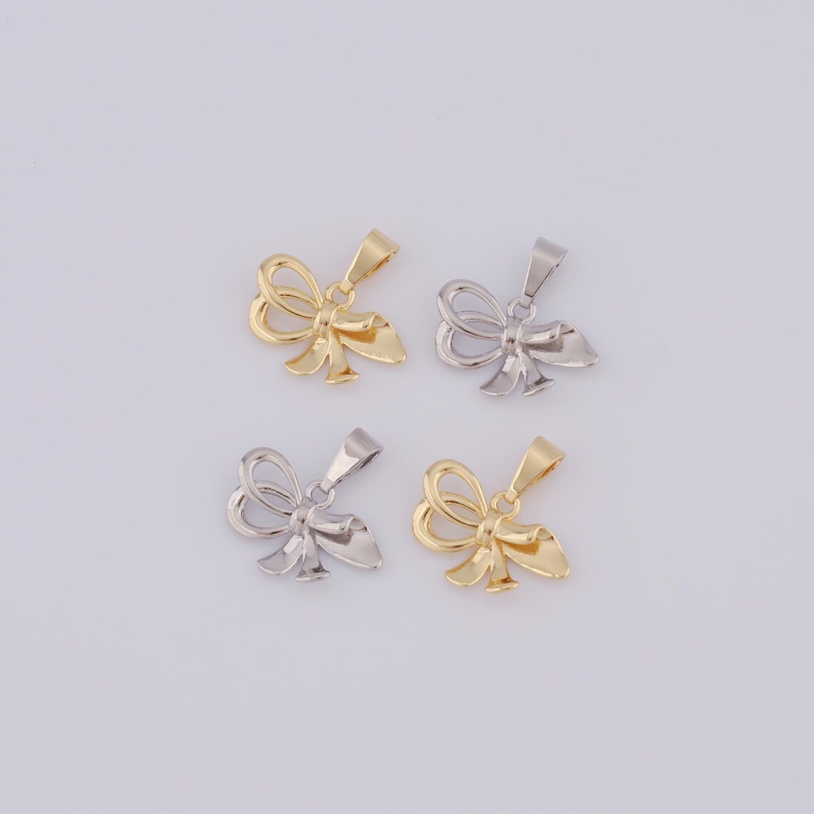 Dainty Bow Charms,18k Gold Filled Bow Pendant,necklace for DIY Jewelry ...