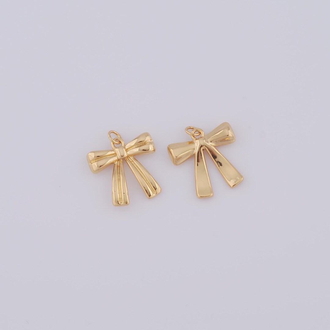 Dainty Bow Charms,18k Gold Filled Bow Pendant,necklace for DIY Jewelry ...