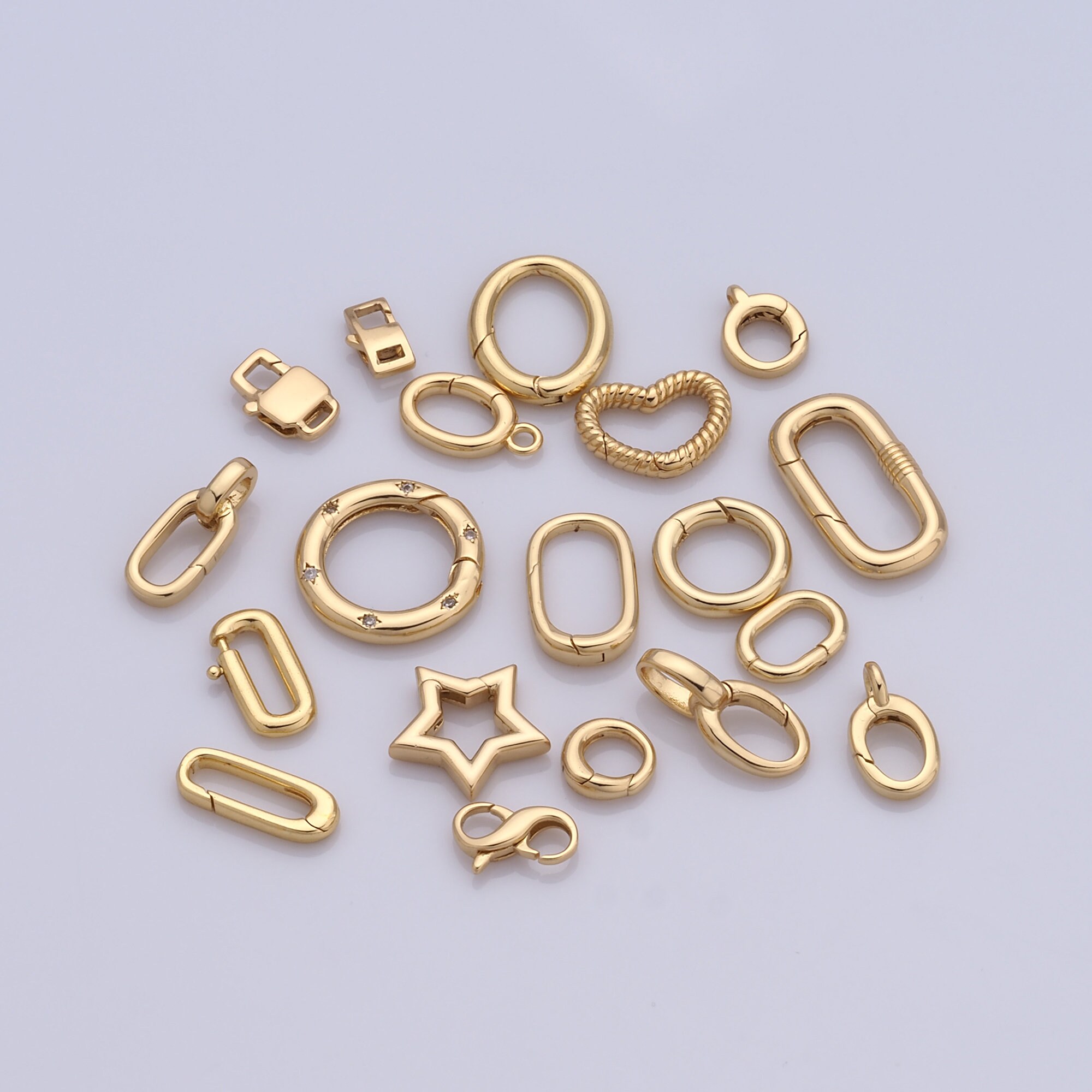 18K Gold Filled Lobster Clasps, Snap Clasps, Spring Clasps, Heart ...