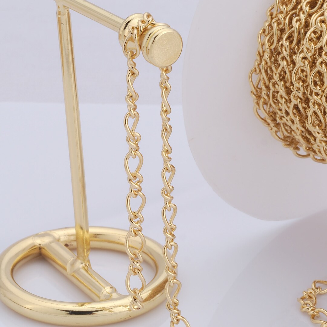 Gold Figure 8 Chain, 18K Gold Filled Semi Finished Chain, Specialty ...