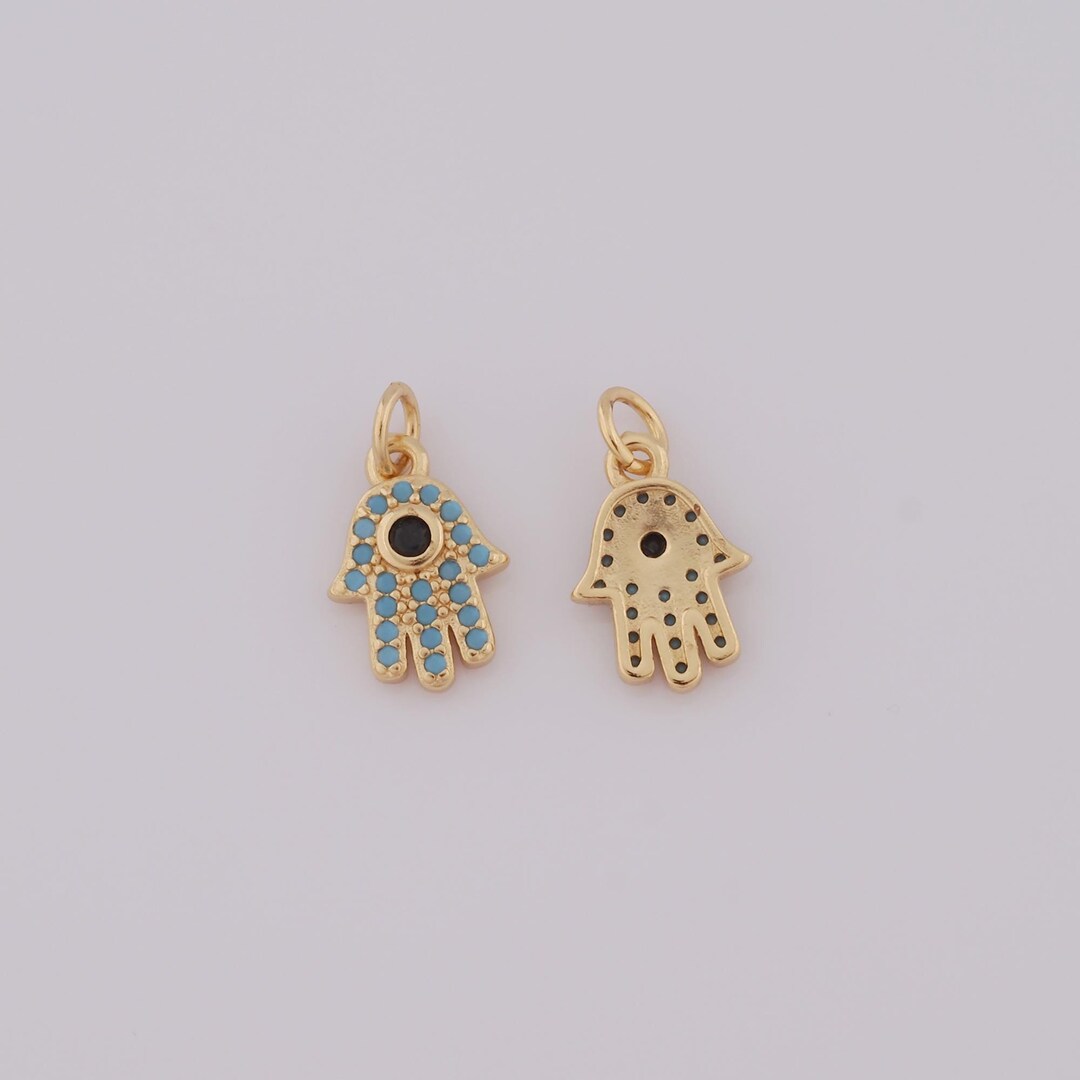 Gold Hand Charms,18k Gold Filled Hand Pendant,micropavé CZ Hand ...