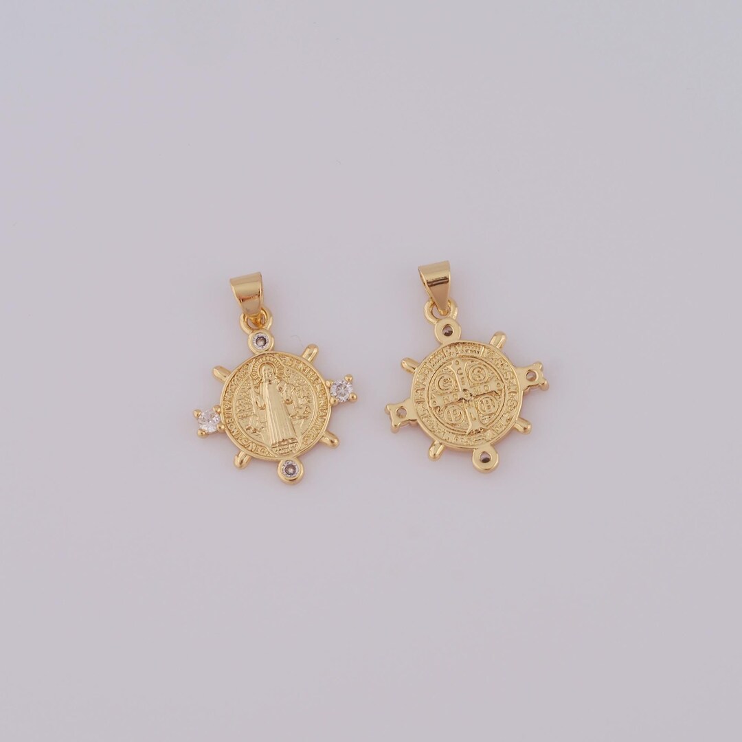 Gold Father Charms,18k Gold Filled Religion Pendant,micropavé CZ Father ...