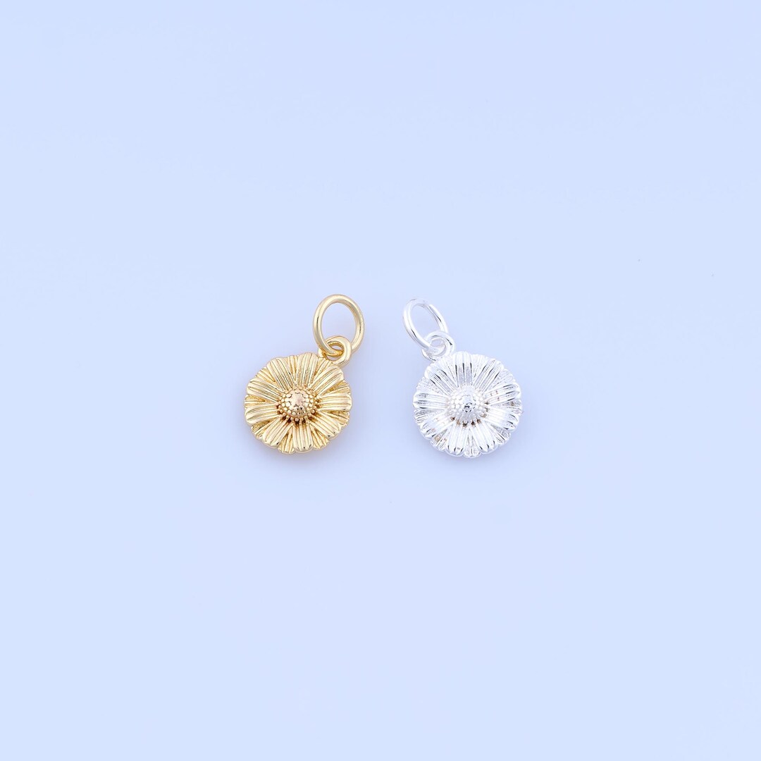 5 Pcs Gold Daisy Charms, 18K Gold Filled Flower Pendant, Gold Daisy ...