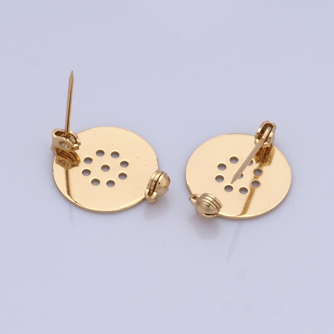 18K Gold Plated Round Brooch Pin, Hollow Circle Brooch, Safety Pin ...