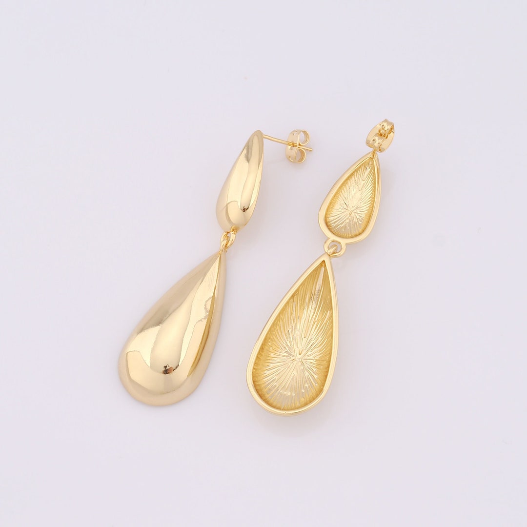 18K Gold Filled Water Drop Stud Earrings,gold Dainty Water Drop Stud ...
