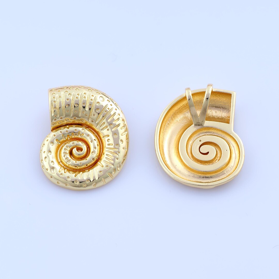 Gold Snail Shell Charms,18k Gold Filled Snail Shell Pendant,snail Shell ...