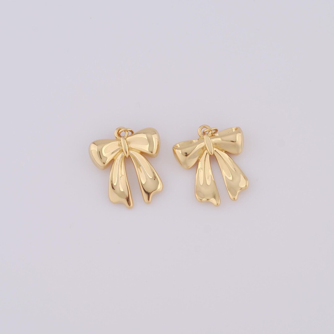 Dainty Bow Charms,18k Gold Filled Bow Pendant,necklace for DIY Jewelry ...