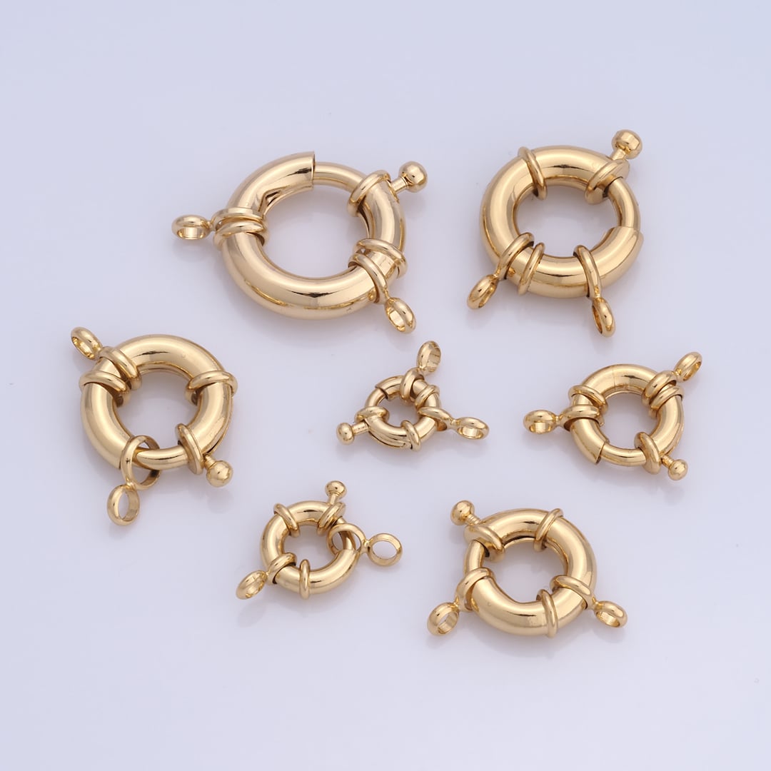 18K Gold Filled Brass Spring Ring Clasp Multi-size - Etsy