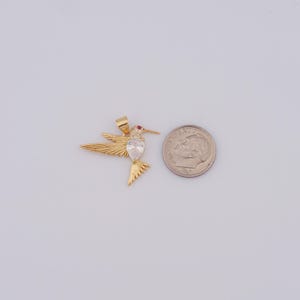 Dainty Bird Charms,18k Gold Filled Bird Pendant,micropavé CZ Necklace ...