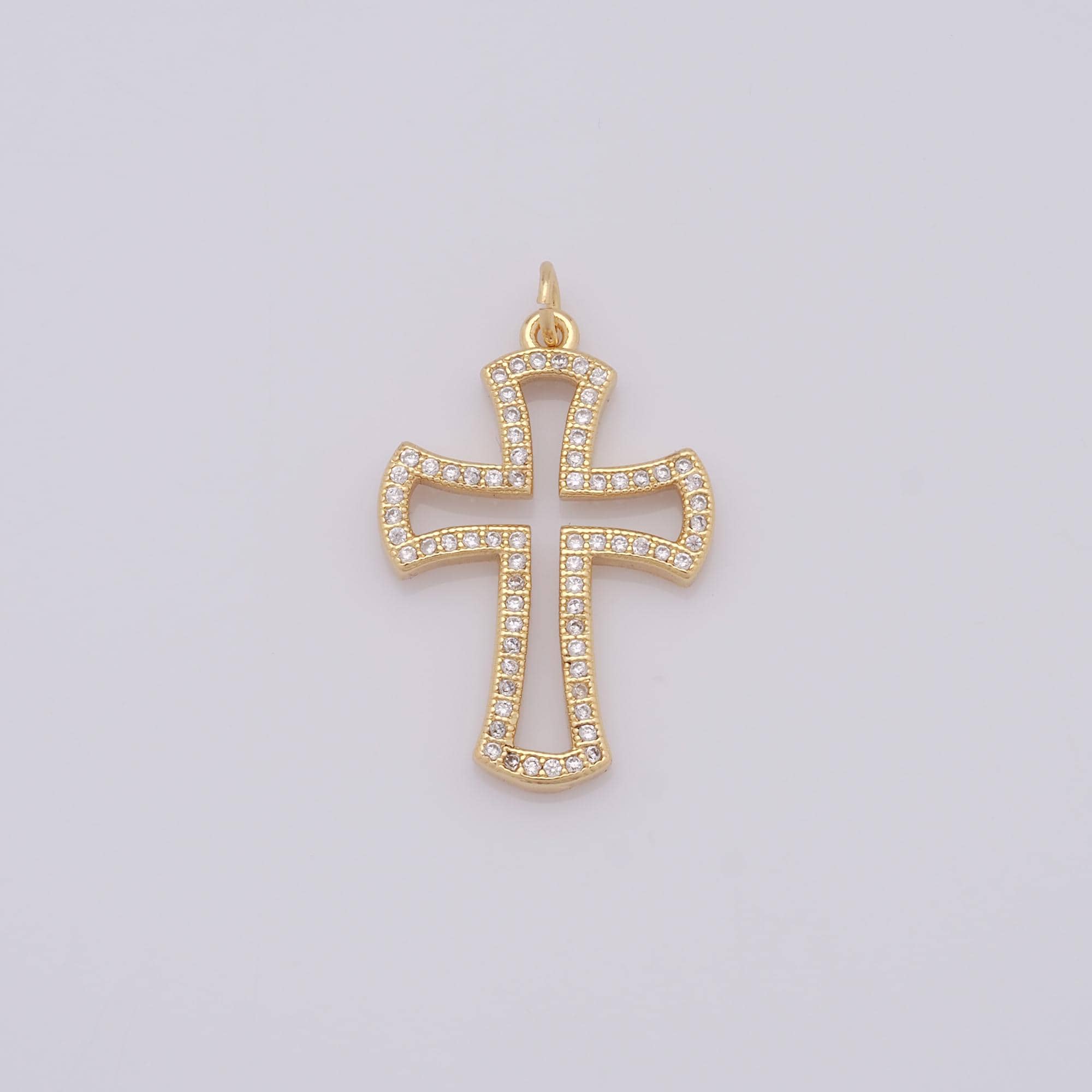 Gold Cross Charms,18k Gold Filled Cross Pendant,micropavé CZ Cross ...