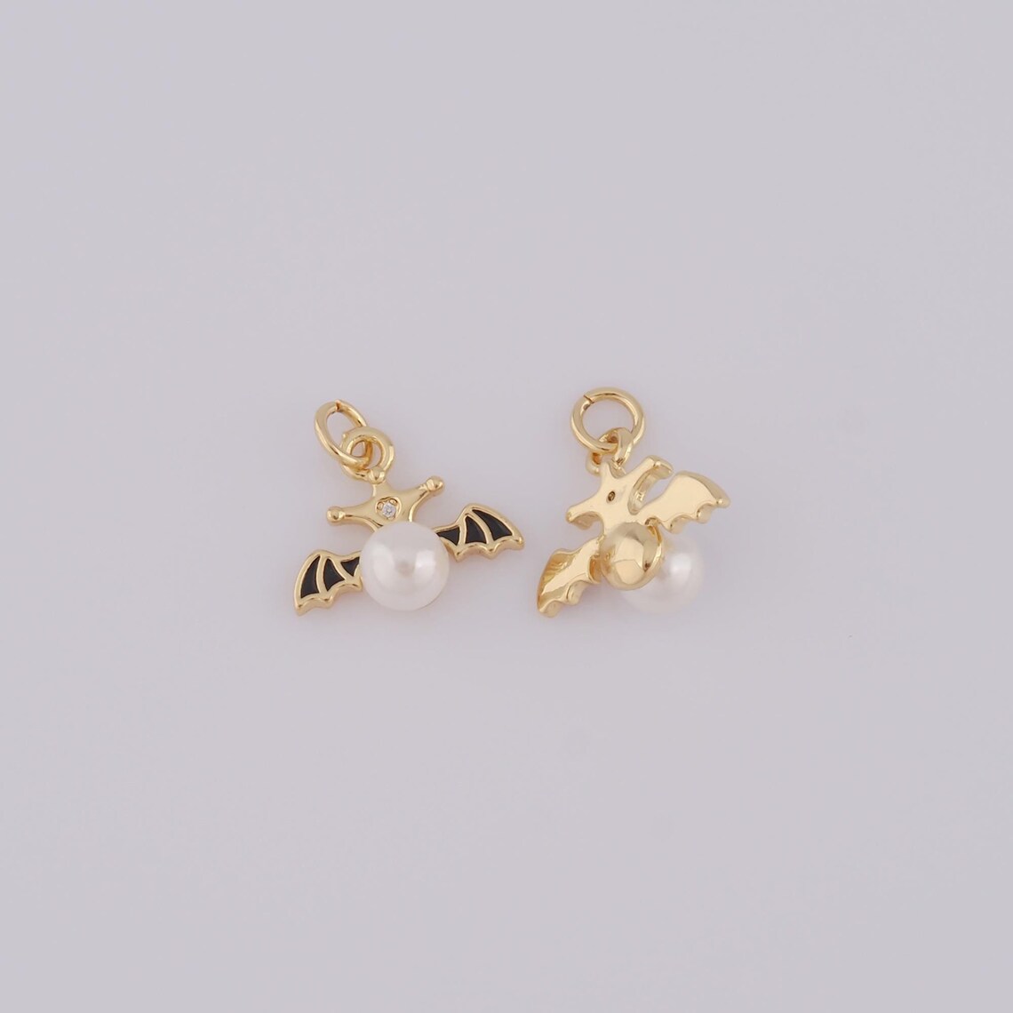 Gold Bat Charms,18k Gold Filled Bat Pendant,micropavé CZ Bat Necklace ...