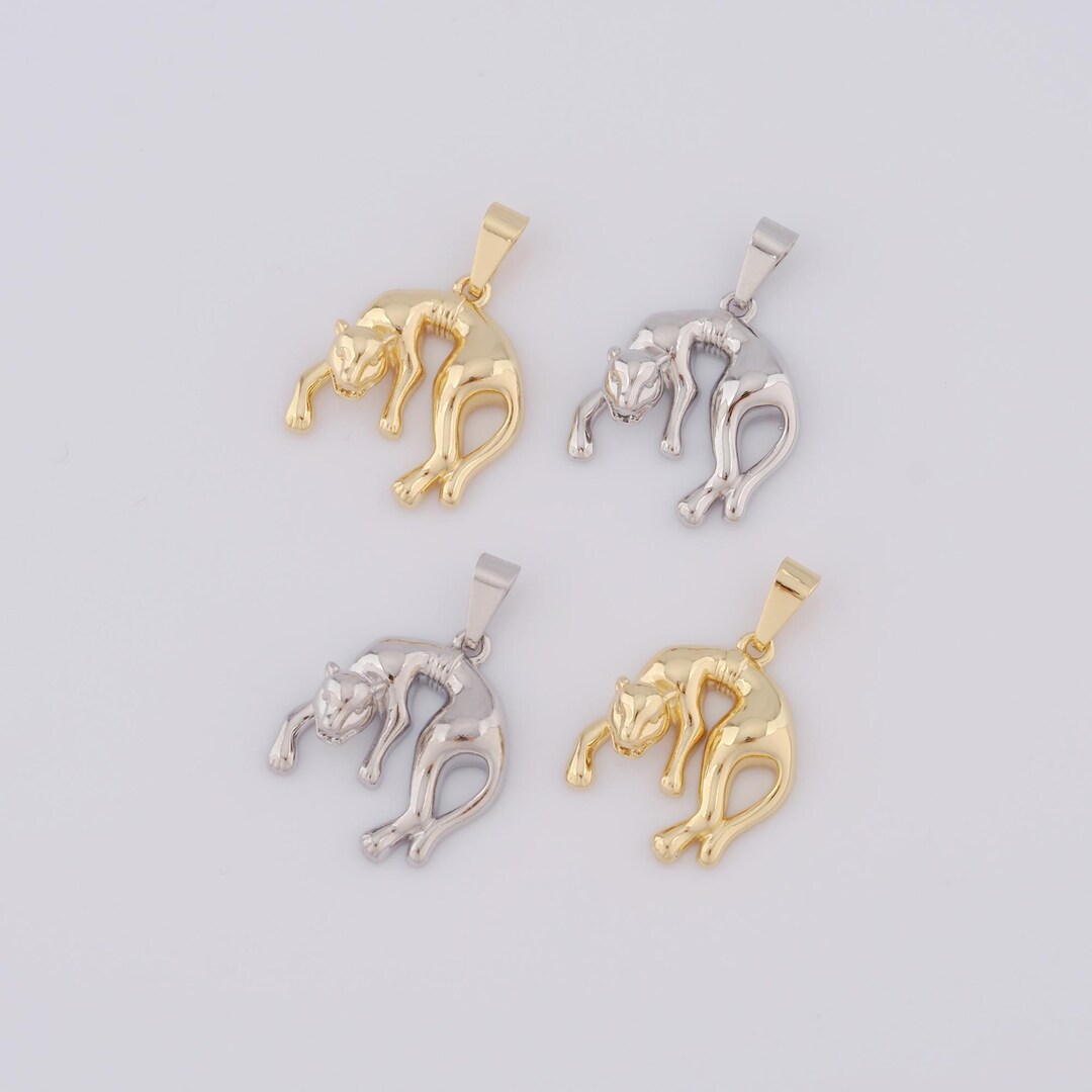 Dainty Panther Charms,18k Gold Filled Panther Pendant,necklace for DIY ...