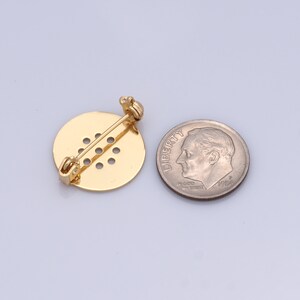 18K Gold Plated Round Brooch Pin, Hollow Circle Brooch, Safety Pin ...