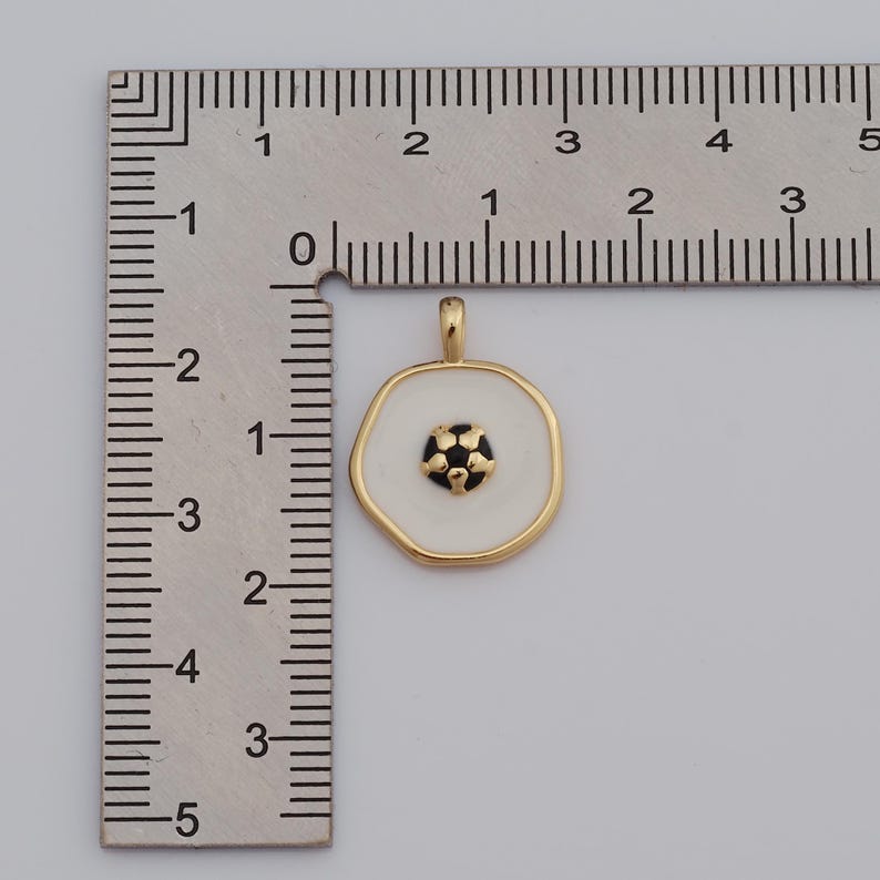 Gold Round Charms, 18K Gold Filled Ball Pendant, Enamel Necklace for ...