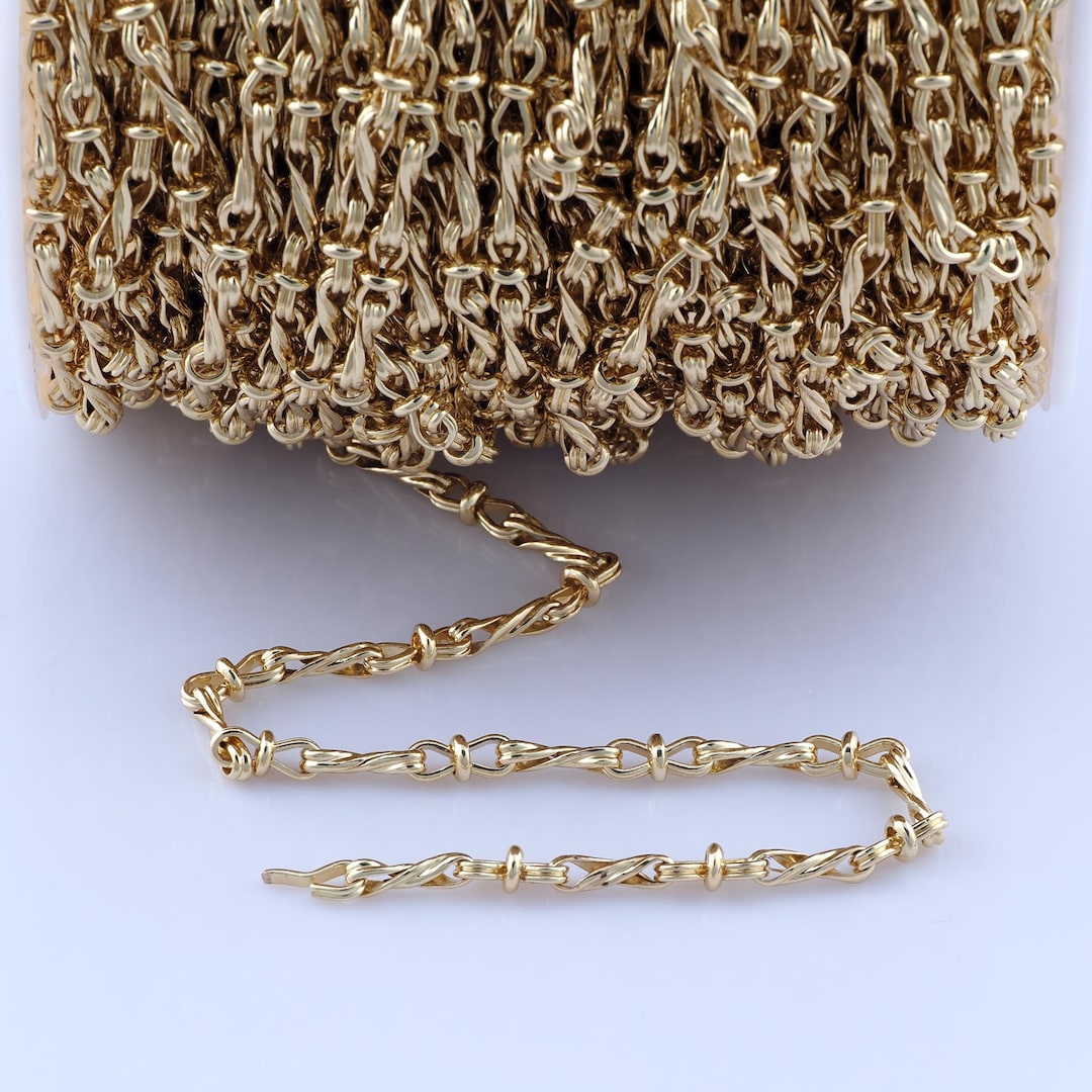 Gold Figure 8 Chain, 18K Gold Filled Semi Finished Chain, Specialty ...