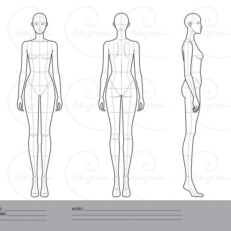 Female Drawing Templates - Etsy