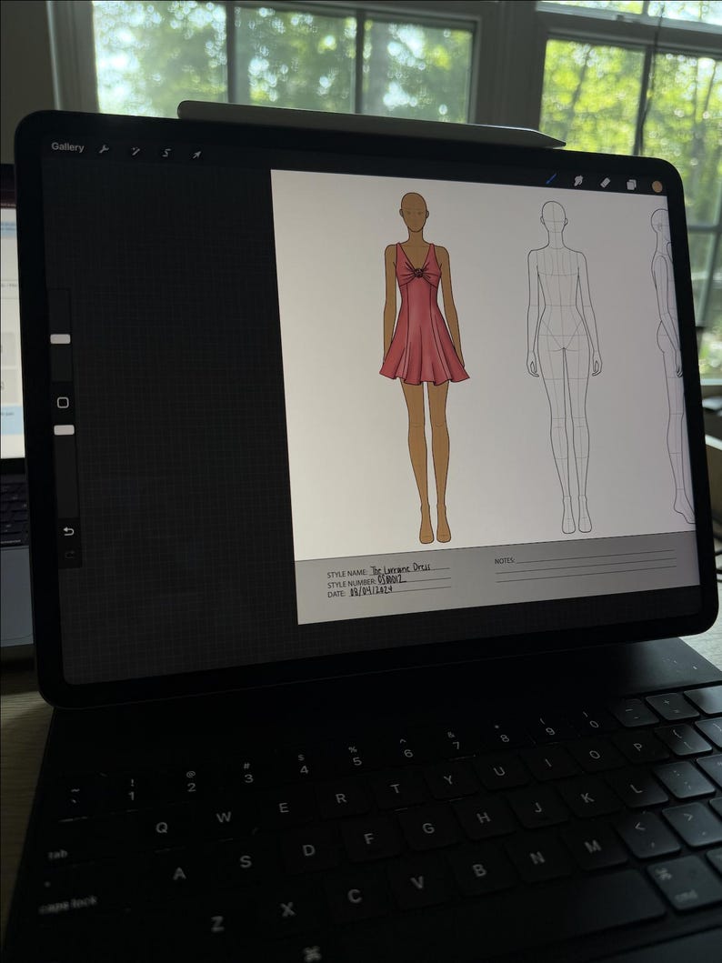 9‑head Female Fashion Croquis Template • Front + Back + Side • Instant ...