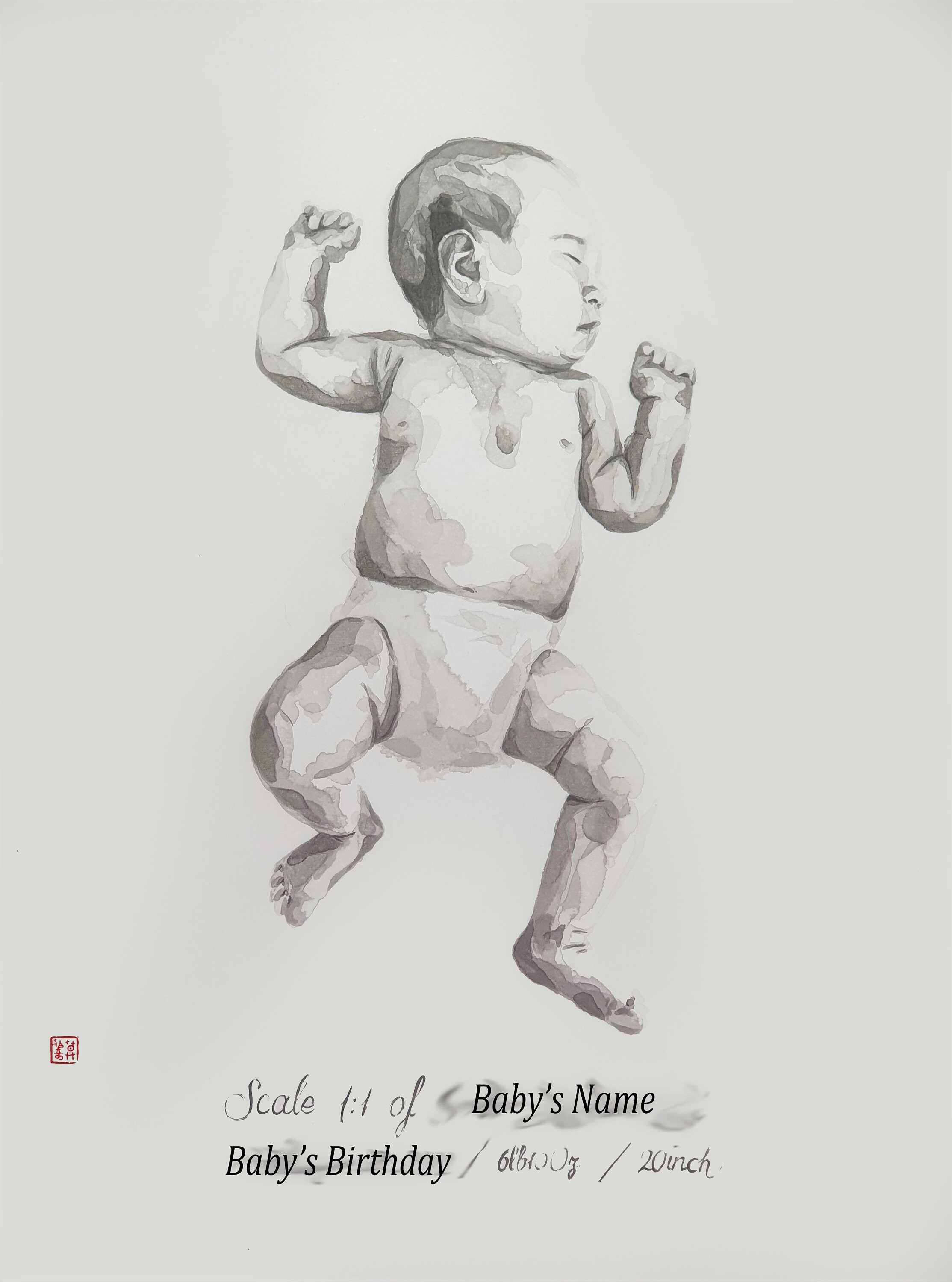 Custom Birth Painting || Original Birth Painting || 1:1 Birth Painting ...