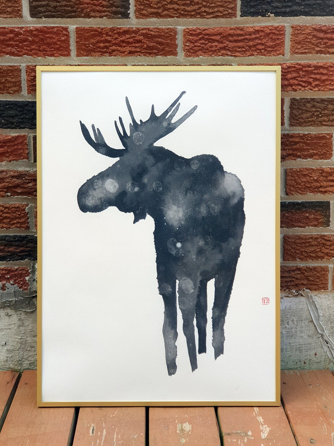 Moose ORIGINAL Ink Painting Modern Chinese Painting - Etsy