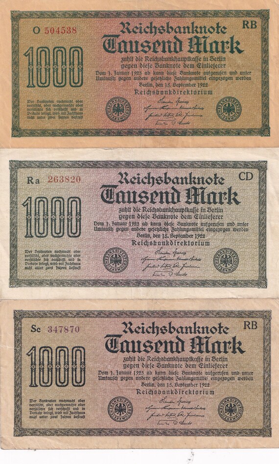 Germany Banknote 1000 Mark 1922 Tausend Mark | Etsy