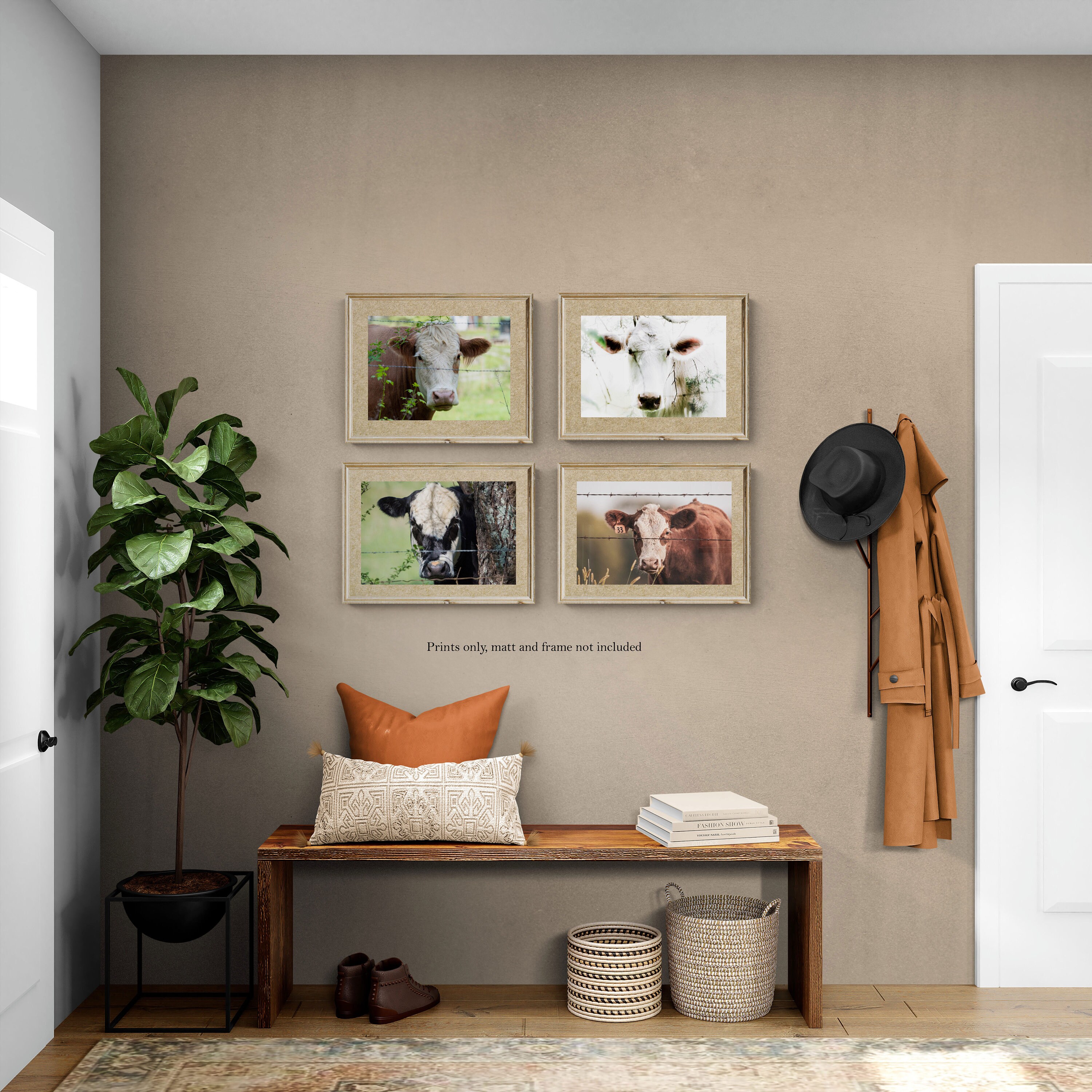 Cow Print Set Rustic Décor Farmhouse Style Modern Country Photography ...