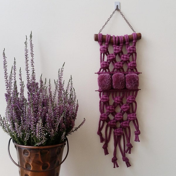Purple Macrame Wall Hanging - Etsy