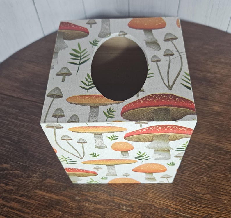 Colorful Mushroom Tissue Box - Etsy