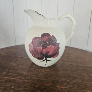 Vintage Pitcher With Roses - Etsy