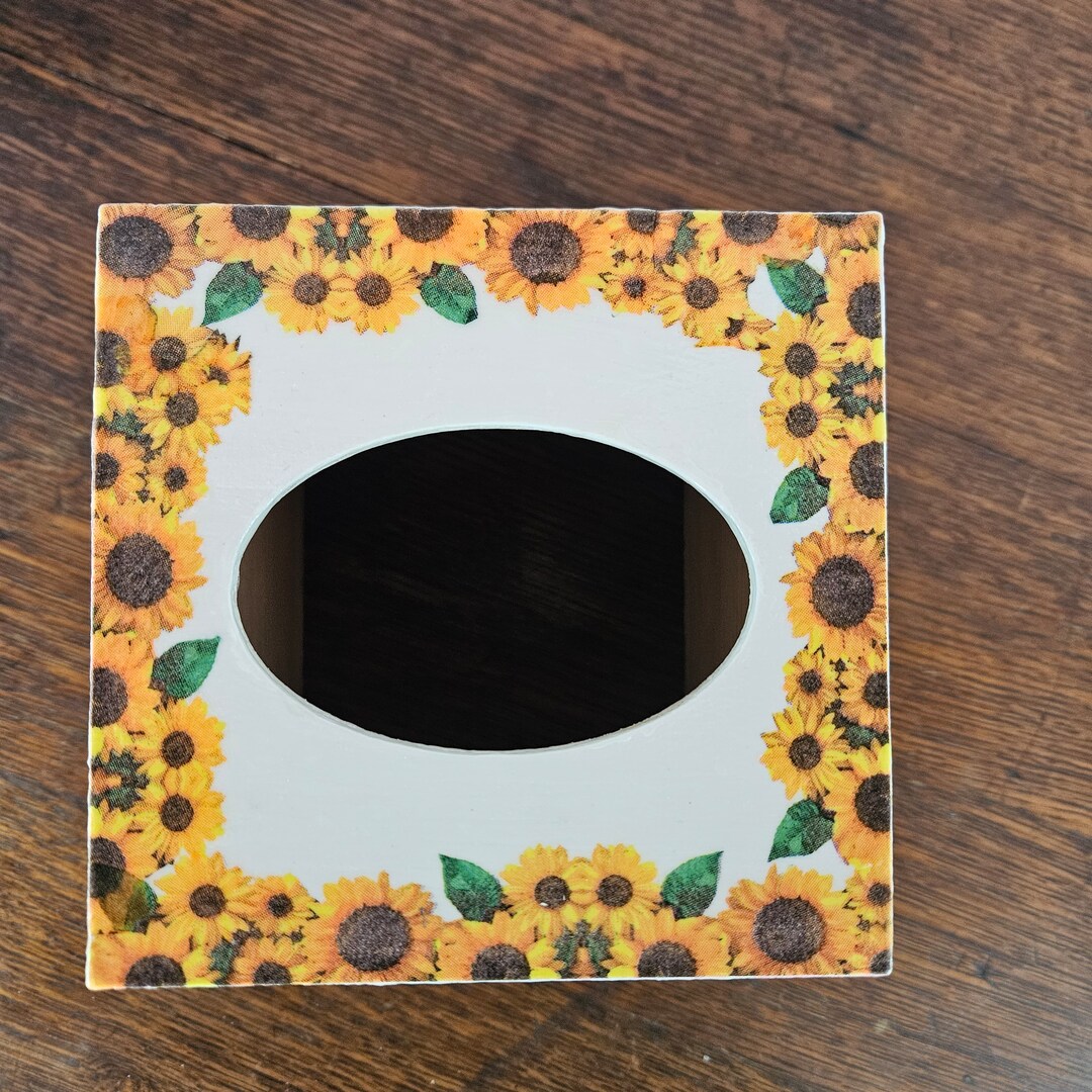 Bold Sunflower Tissue Box - Etsy