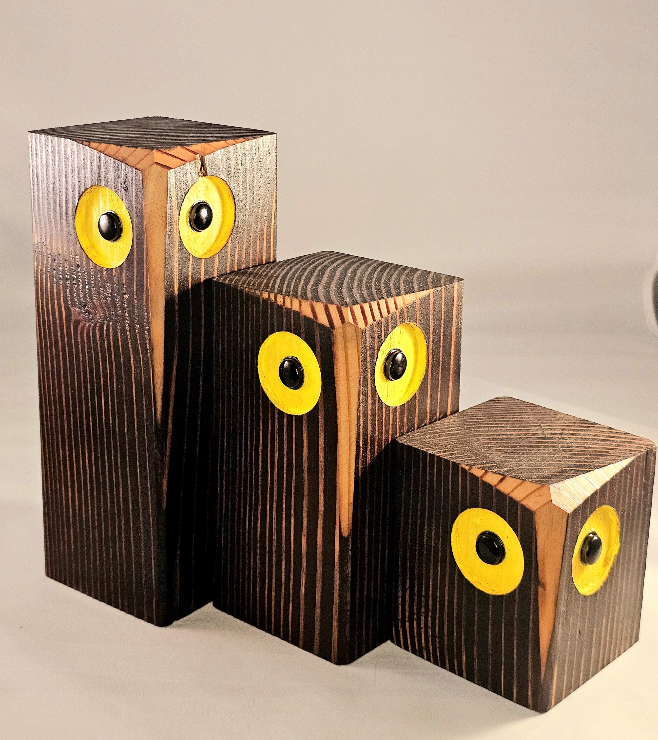 Handcrafted Rustic Wood Owl Family - Etsy
