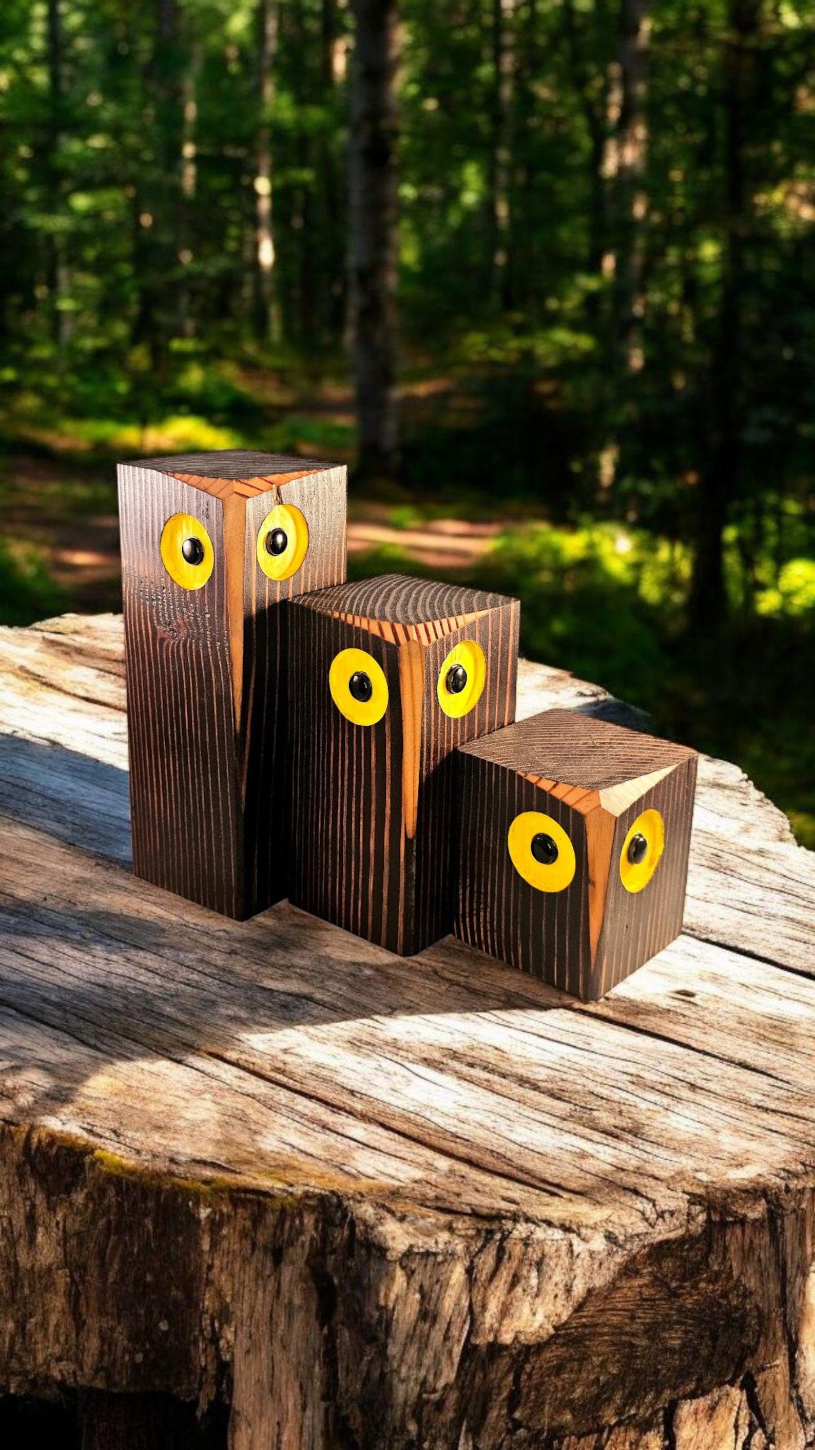 Handcrafted Rustic Wood Owl Family - Etsy