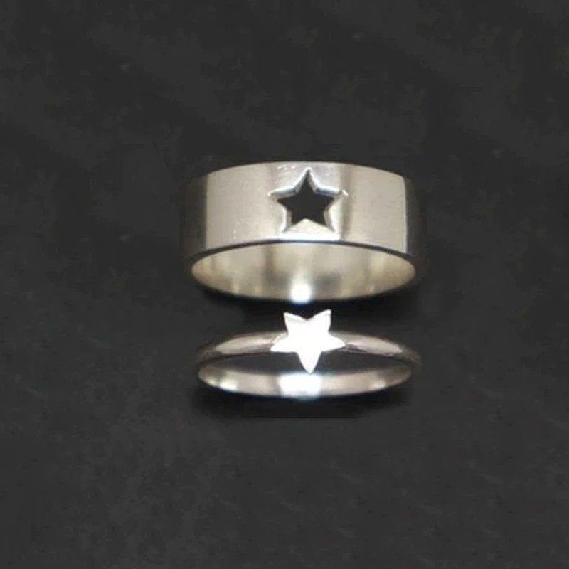 Couple Rings Set / Star Ring Astral Ring Couple Rings / His - Etsy UK