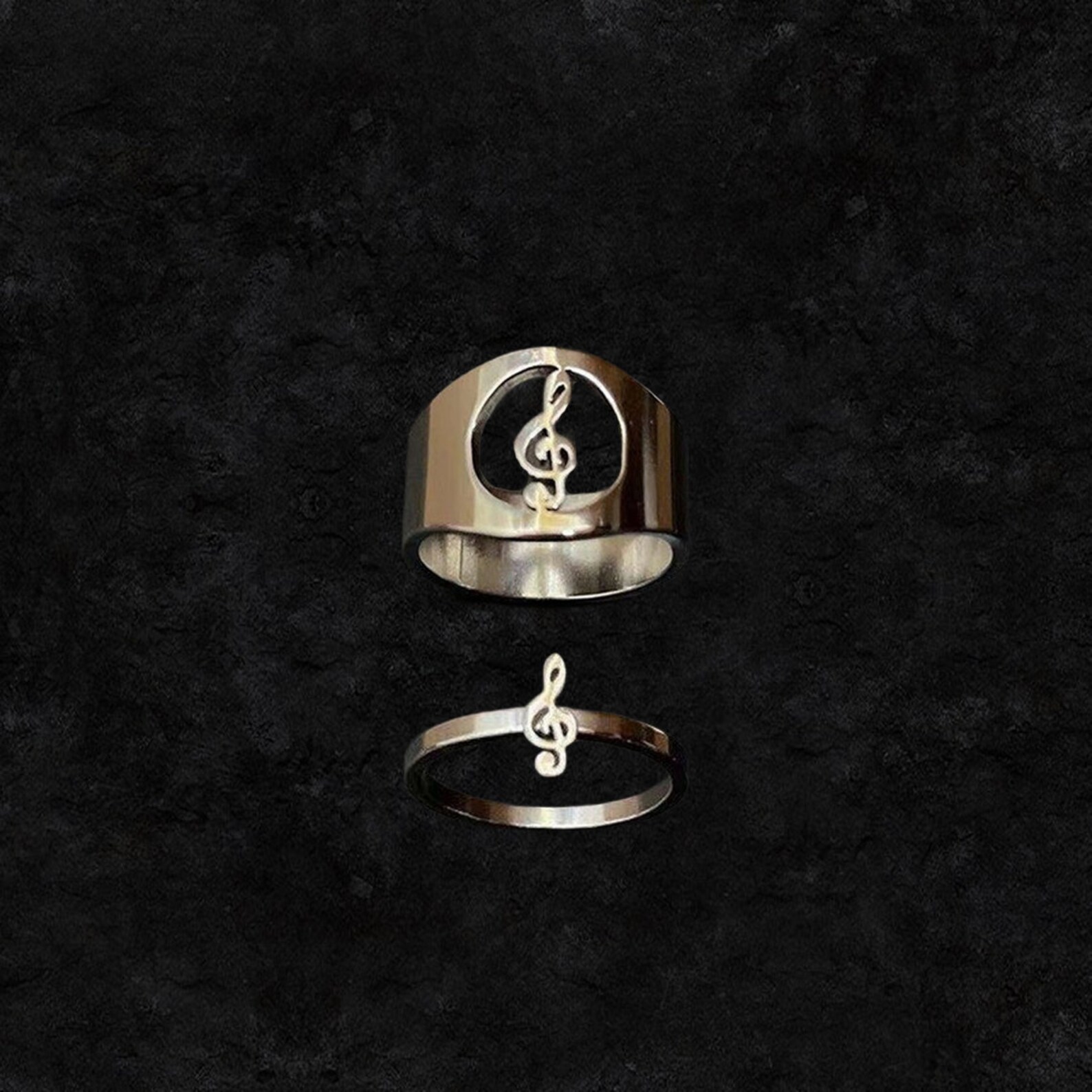Music Ring Music Note Ring Silver Music Jewelry Couple Rings - Etsy