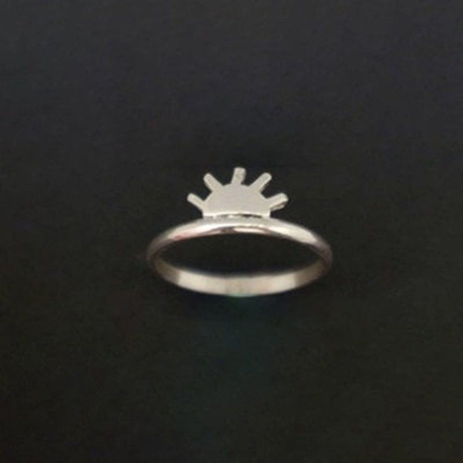 Silver Couple Rings Set Sun Ring Moon Ring Lightning Ring - Etsy