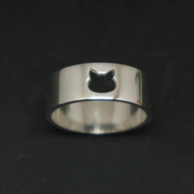 Cat Animal Ring Set for Couples Matching Silver Rings for Him - Etsy