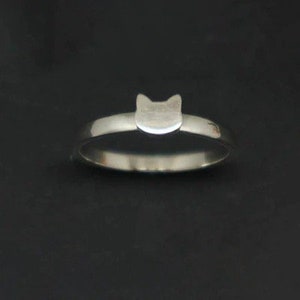 Cat Animal Ring Set for Couples Matching Silver Rings for Him Her Love ...