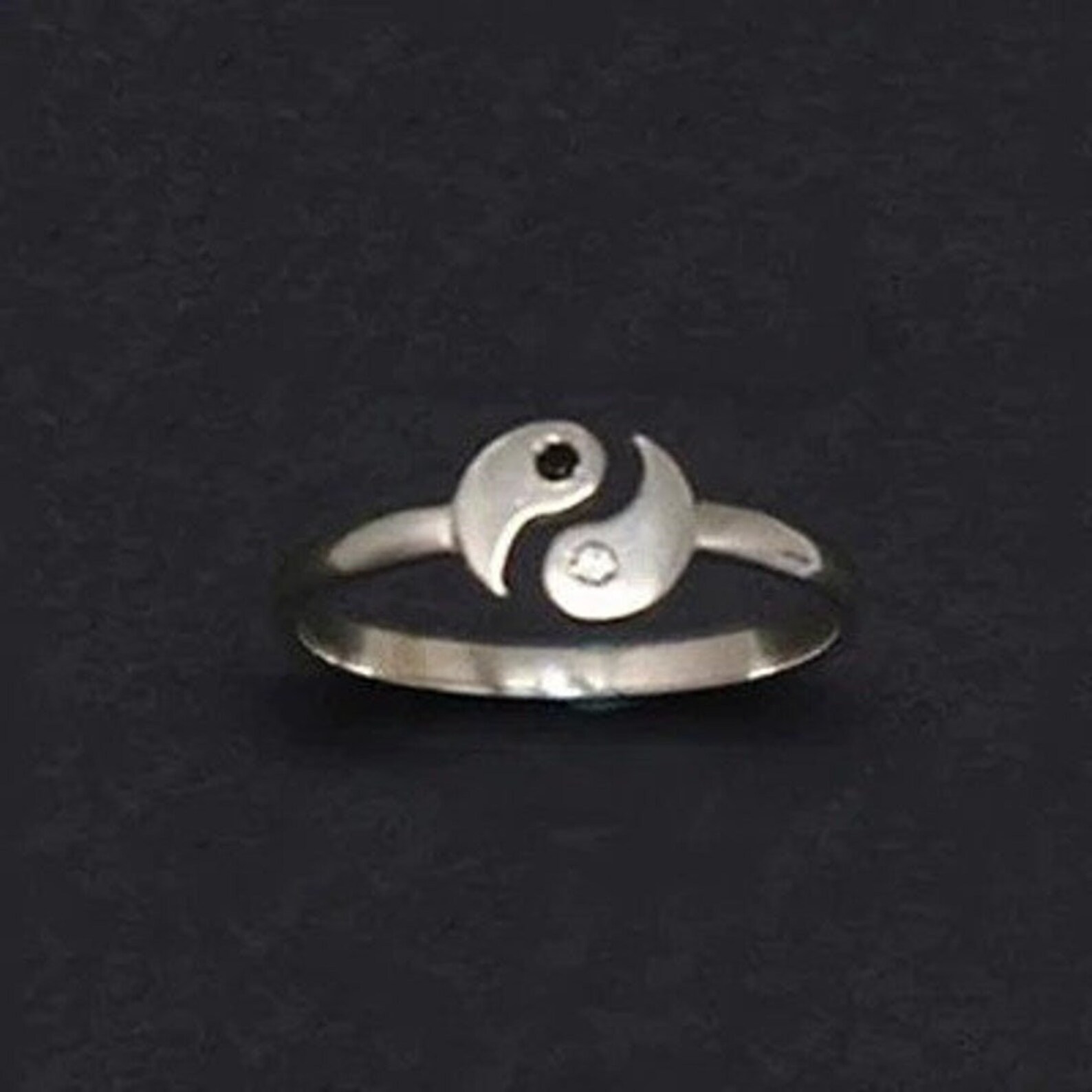 Yin Yang Ring Promise Ring Set for Couples Matching Silver | Etsy