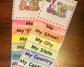 Kids Printable Educational Craft / My Place in the World / - Etsy