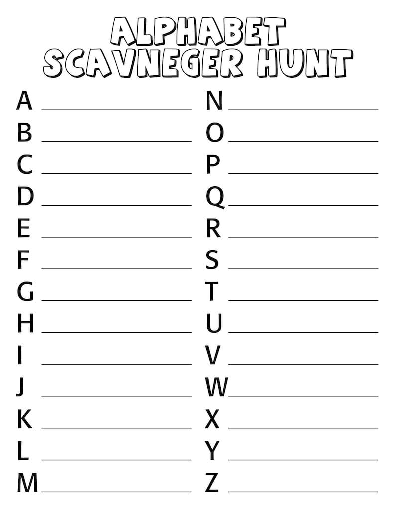 Alphabet Scavenger Hunt - Etsy