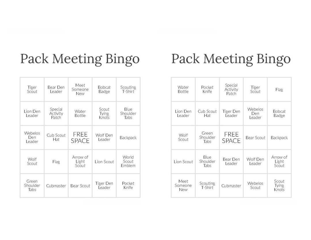 Printable Pack Meeting Bingo - Etsy