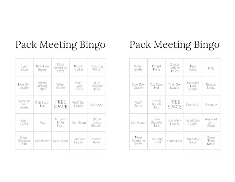 Printable Pack Meeting Bingo - Etsy